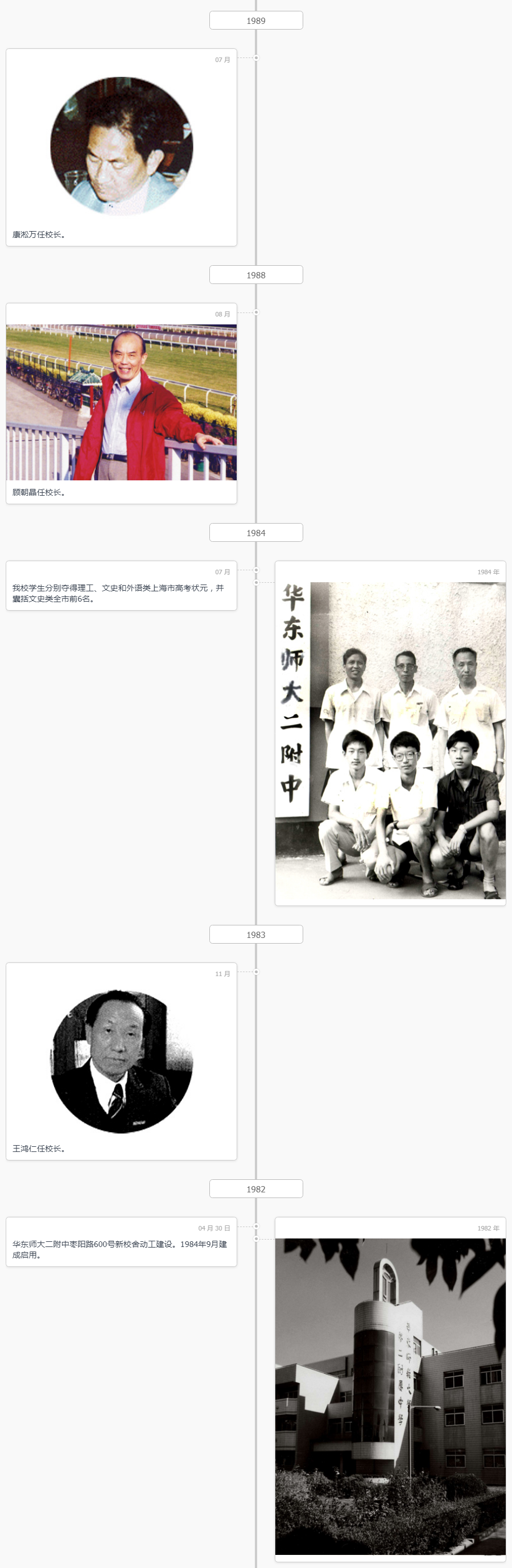 华东师范大学第二附属中学 – 大事记